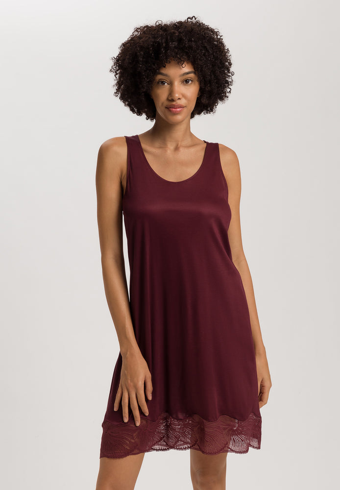 Lilith Tencel™ Lace Trim Tank Nightgown | Vivid Brown 74779-2421 – HANRO